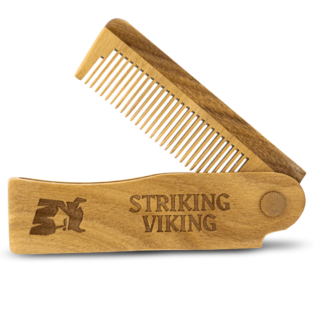 Folding Wooden Comb for Men's Grooming - Striking Viking